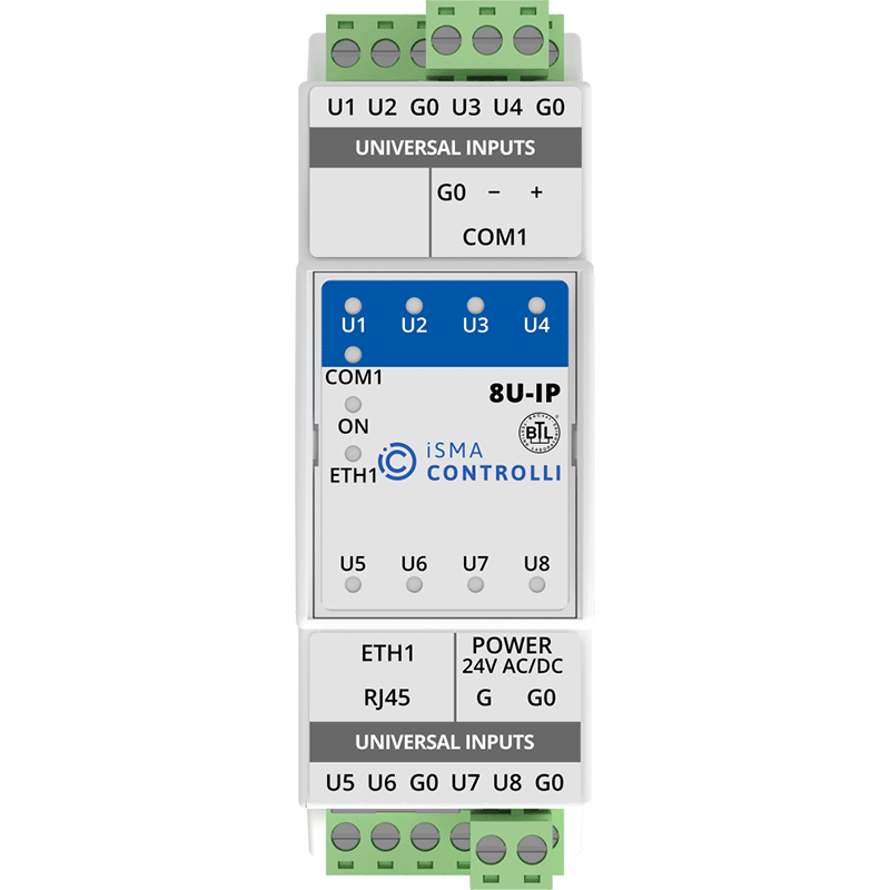 iSMA-B-8U-IP - Module Entrées Universelles Modbus IP Ou BACnet IP
