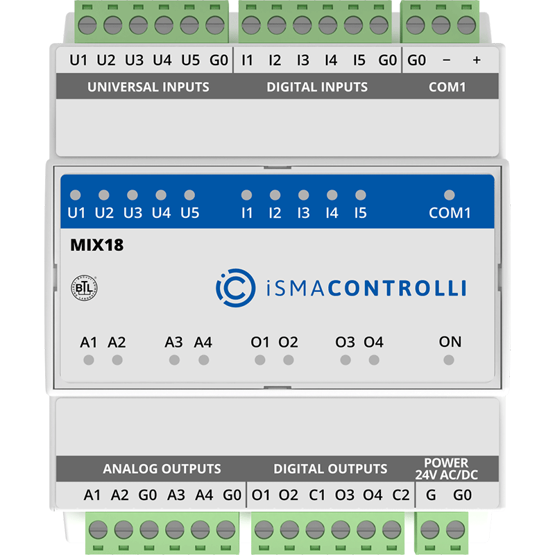 iSMA-B-MIX18 - Modules 18 Entrées-sorties RS485/MSTP Ou RS485/IP | BTIB