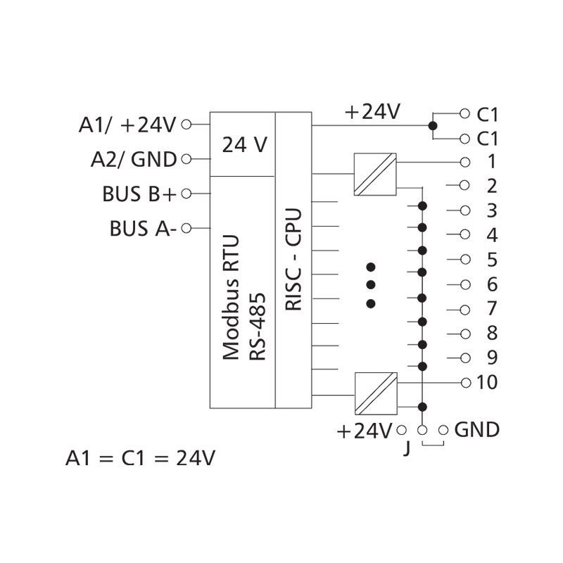 Module MR-DI10 Entrées-sorties 10DI - Modbus RS485 | BTIB